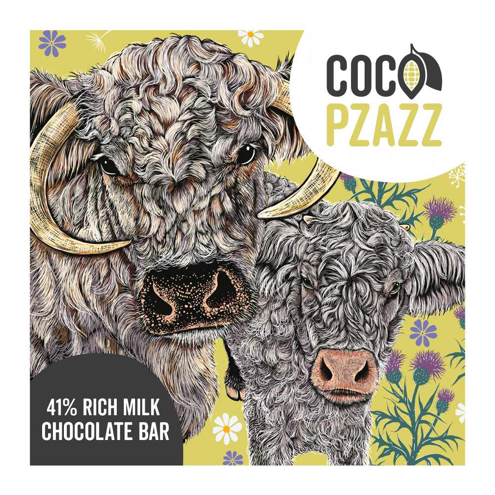 Coco Pzazz 41% Rich Milk Chocolate Bar (80g) - The Pop Up Deli